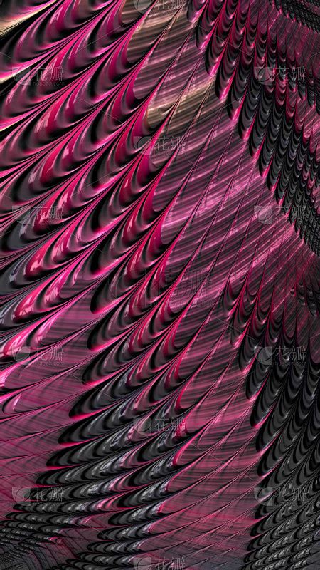 分形三维图形色彩鲜艳抽象垂直画幅艺术纹理效果形状纺织品无人