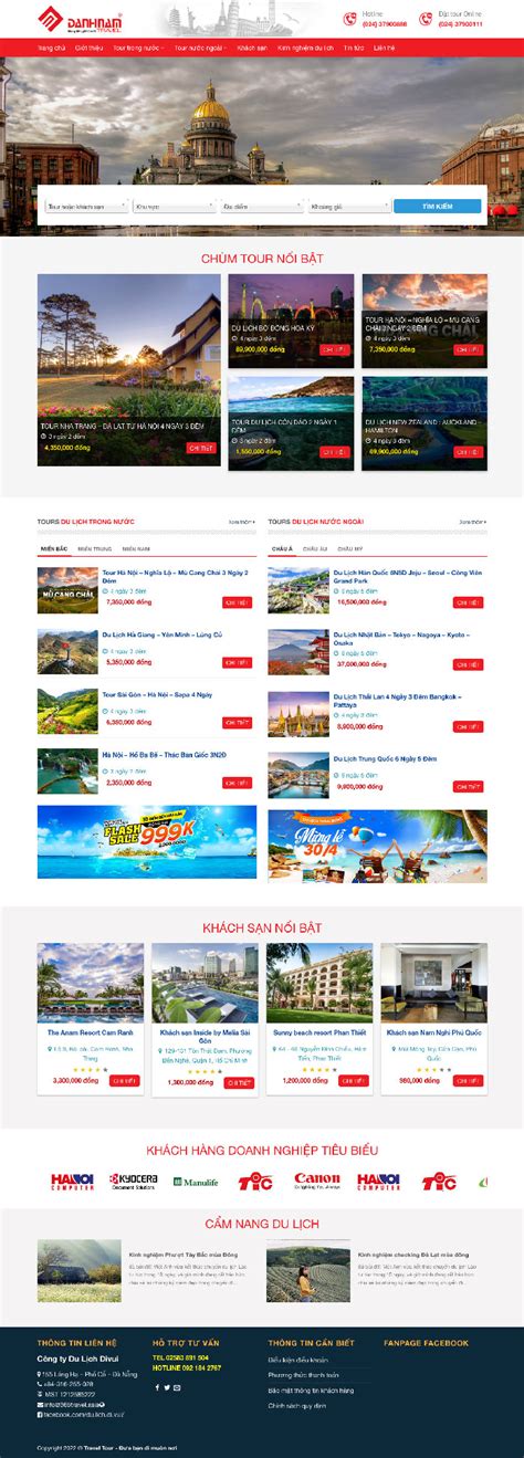 Giao Diện Website Du Lịch đặt Tour Travel D1982 Thiết Kế Website Cvm