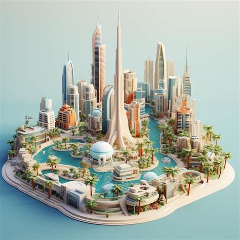 Premium Ai Image 3d Rendering Of Dubai