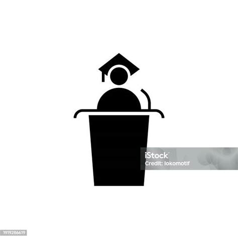 졸업 연설 솔리드 아이콘입니다 이 플랫 아이콘은 인포그래픽 웹 디자인 모바일 앱 Ui Ux 및 Gui 디자인에 적합합니다 0명에 대한 스톡 벡터 아트 및 기타 이미지