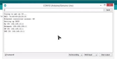 control led using arduino and enc28j60 ethernet module