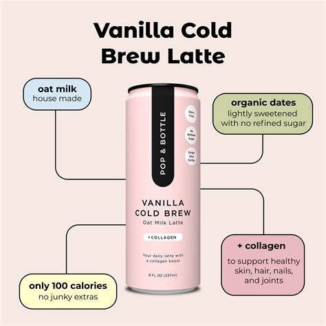 Vanilla Cold Brew Oat Milk Latte Pop And Bottle