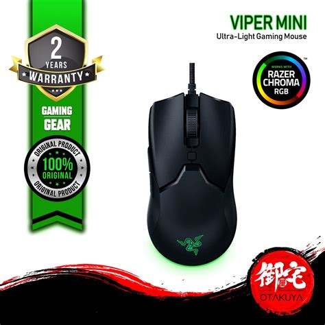 Razer Viper Mini Wired Gaming Mouse Ultra Lightweight Chroma Rgb Underglow Lighting Drag Free