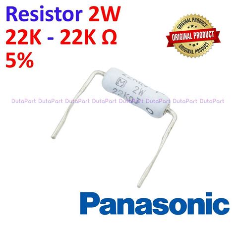 Jual Resistor 22k Ohm 2 Watt 5 Original Panasonic 2w 22k R High Quality Shopee Indonesia