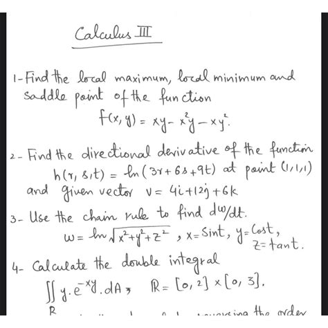 solved calculus iii1 ﻿find the local maximum local minimum