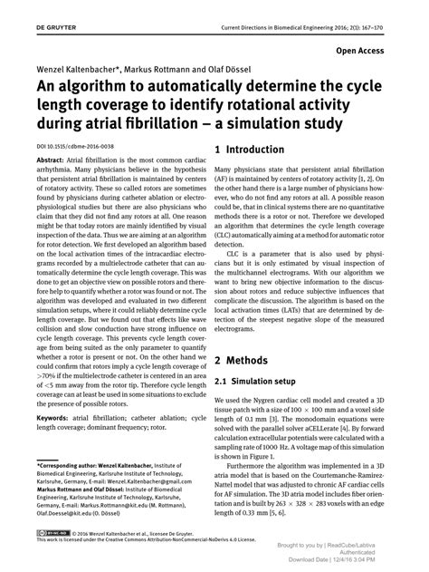 Pdf An Algorithm To Automatically Determine The Cycle Length Coverage To Identify Rotational