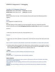 A2 GROUP9 Debugging Questions Answers Docx COMP311 Assignment 2