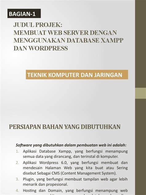 Membuat Web Dengan Menggunakan Database Xampp Dan Wordpress Bab 1 Pdf