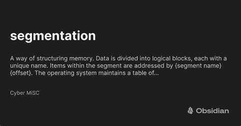 Segmentation Cyber Misc Obsidian Publish