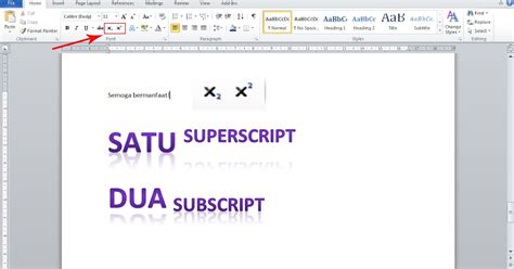Cara Menggunakan Format Huruf Superscript Dan Subscript Belajar