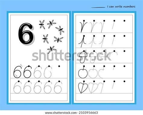 learn count trace number six set stock vector royalty free 2103956663