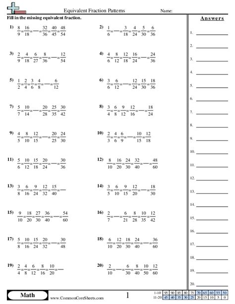 Equivalent Fractions Patterns