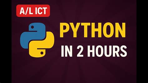 Al Ict Python In 2 Hours Youtube