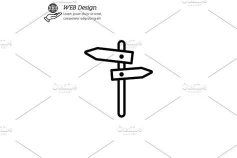 Signpost Pointer Color Icon Thin Pre Designed Photoshop Graphics