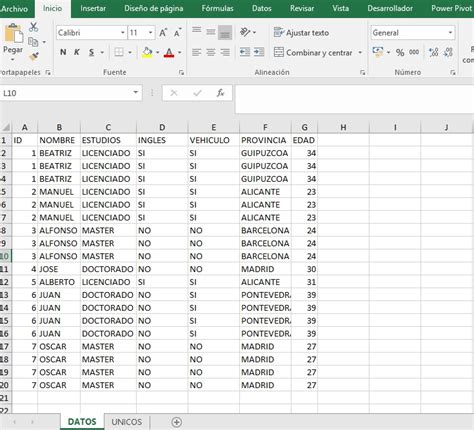 Extraer Registros Únicos Con Una Consulta Sql Usando Distinct Excel