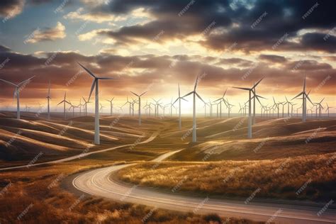 Premium Ai Image A Wind Turbine Site The Concept Of Transitioning To Clean Energy Generative Ai
