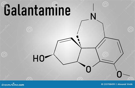Galantamine Alkaloid Molecule Skeletal Chemical Formula Treatment Of