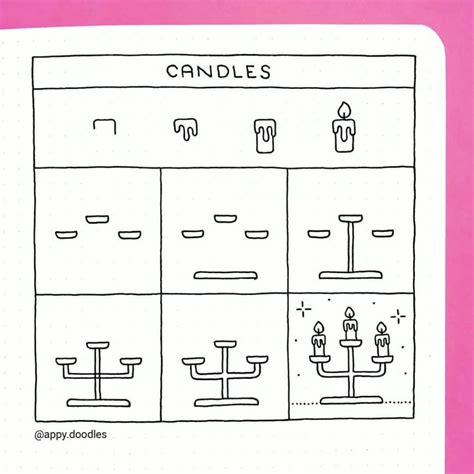Step By Step Doodles On Instagram How To Draw Candles Step By Step