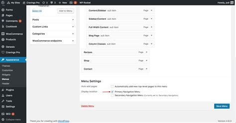 Cravings Pro Theme Setup Your Navigation Menu Feast Design Co