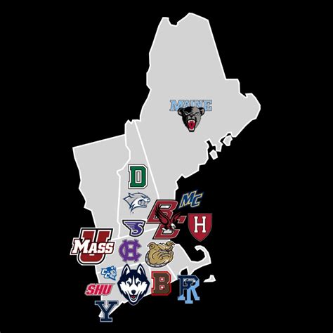 New England College Football Teams Map Cfb Select