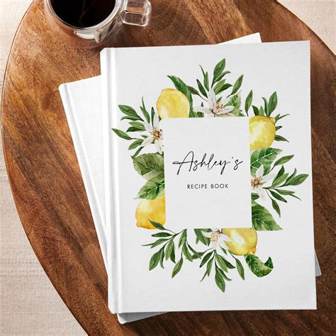 personalized large recipe book custom hardcover cook book mediterranean