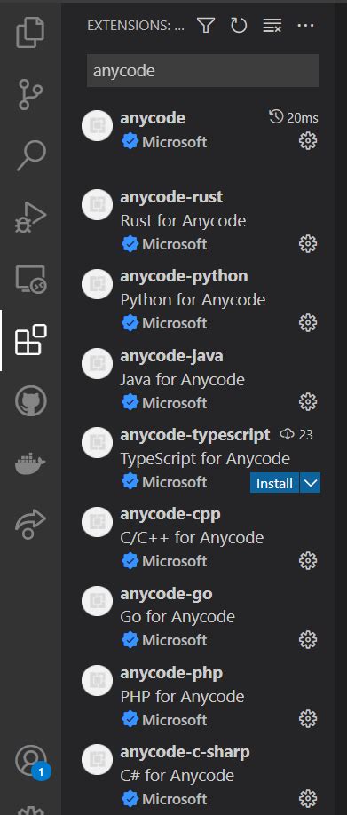 Anycode Typescript Not Installed And Showing Up Randomly On The Extension Pack Tab Issue