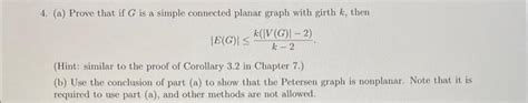 Solved A Prove That If G Is A Simple Connected Planar Chegg