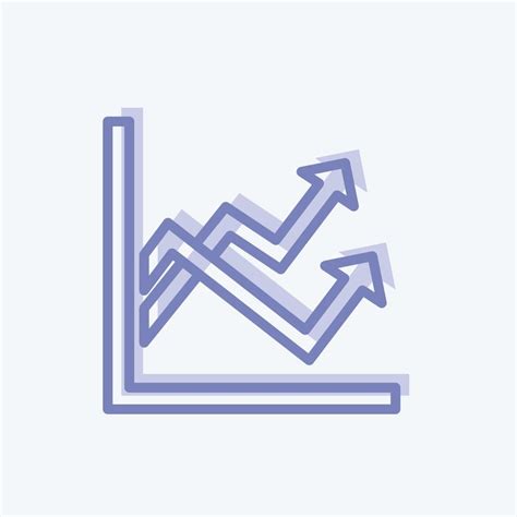 Multiple Line Graph Icon In Trendy Two Tone Style Isolated On Soft Blue Background 5537180