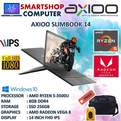 Jual Laptop Murah Axioo Slimbook S Ryzen U Gb Gb Fhd W Pro Grey Indonesia Shopee