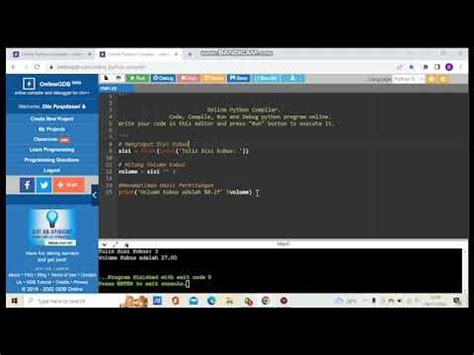 Membuat Program Menghitung Volume Kubus dan Menampilkan Tabel Perkalian ...