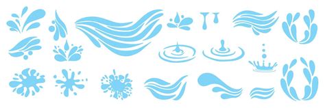 Set Of Wave Water Drops Of Water Or Oil Hand Draw Vector Illustration 11732205 Vector Art At