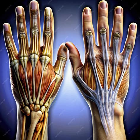 Detailed Hand Anatomy Medical Context Illustration Printable Graphics