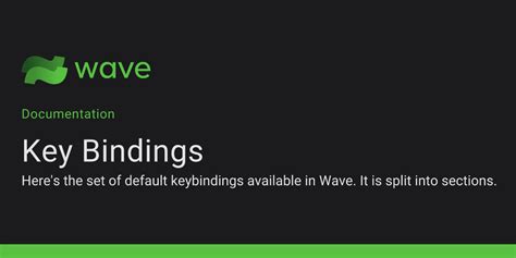 key bindings wave terminal documentation
