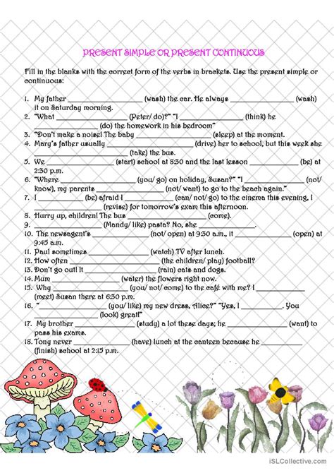 PRESENT SIMPLE OR PRESEN Deutsch DAF Arbeitsblätter pdf doc