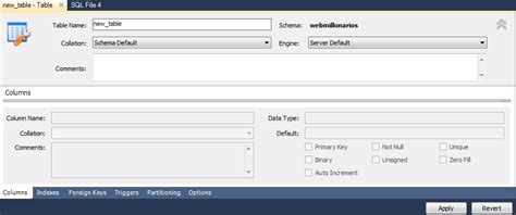 MySQL Workbench Columns Tab Deactivated Stack Overflow