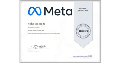 Neha Aggarwal On Linkedin Completion Certificate For Advertising With Meta