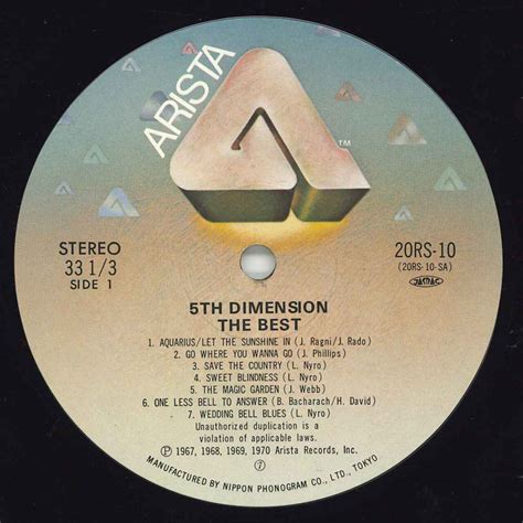 Yahoo オークション Lp 5th Dimension Best 20rs10 Arista 00260