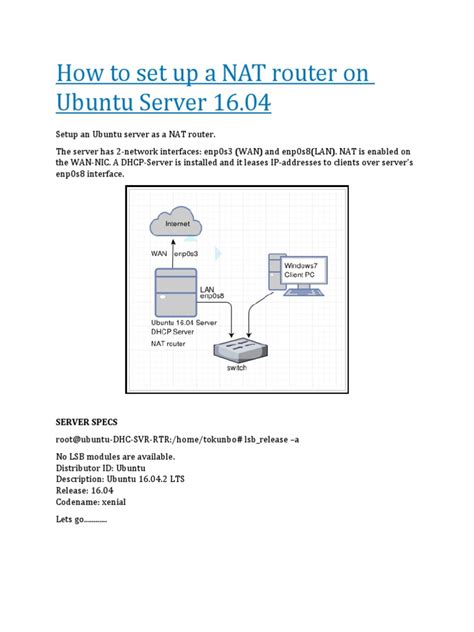 how to set up a nat router on ubuntu server 16 download free pdf ip address data transmission