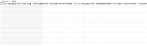 关于ccs出现报错this Project Was Created Using A Version Of 的解决方案