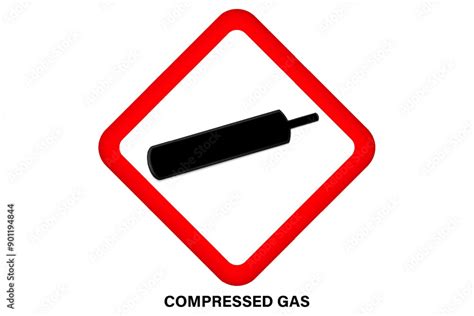 Compressed Gas Warning Sign Vector Globally Harmonized System Hazard Pictograms Symbol Warning