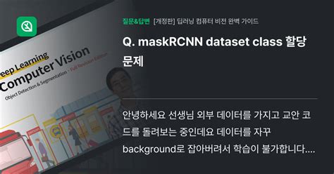 Maskrcnn Dataset Class 할당 문제 인프런 커뮤니티 질문and답변