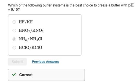 solved which of the following buffer systems is the best