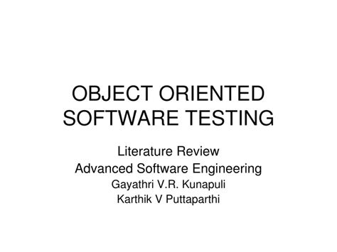 Ppt Object Oriented Software Testing Powerpoint Presentation Free