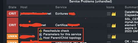 adding acknowledge problem in services problem dashboard action