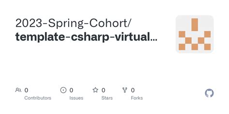 Github Spring Cohort Template Csharp Virtual Pet