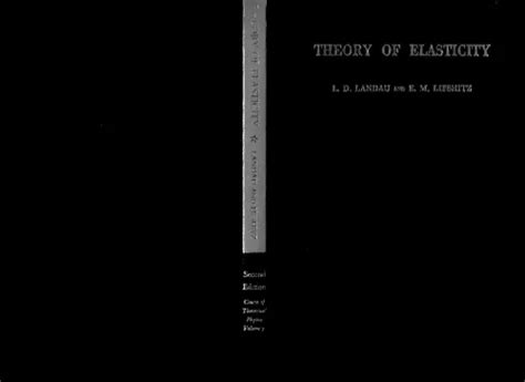 Theory Of Elasticity Course Of Theoretical Physics Download Pdf