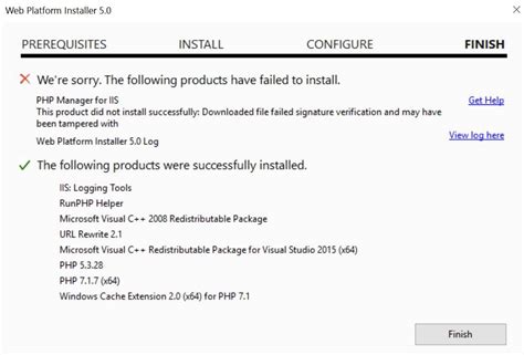 Iis Php Manager Downloaded File Failed Signature Verification