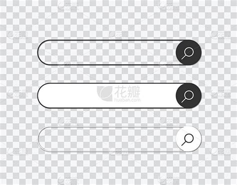 搜索栏的用户界面，设计和网站。搜索地址和导航栏图标上透明的背景。网站的搜索表单模板的集合