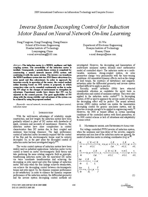 inverse system decoupling control for induction motor based on neural