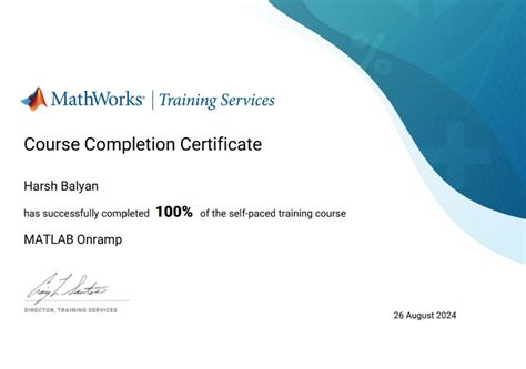 Harsh Balyan On Linkedin Matlab Certification Mathworks